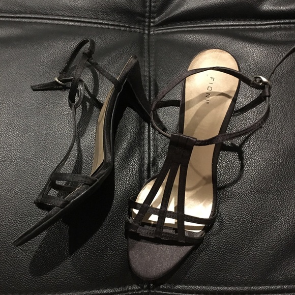 FIONI Clothing | Shoes | Fioni Night Black Strappy Heels Shoes | Poshmark